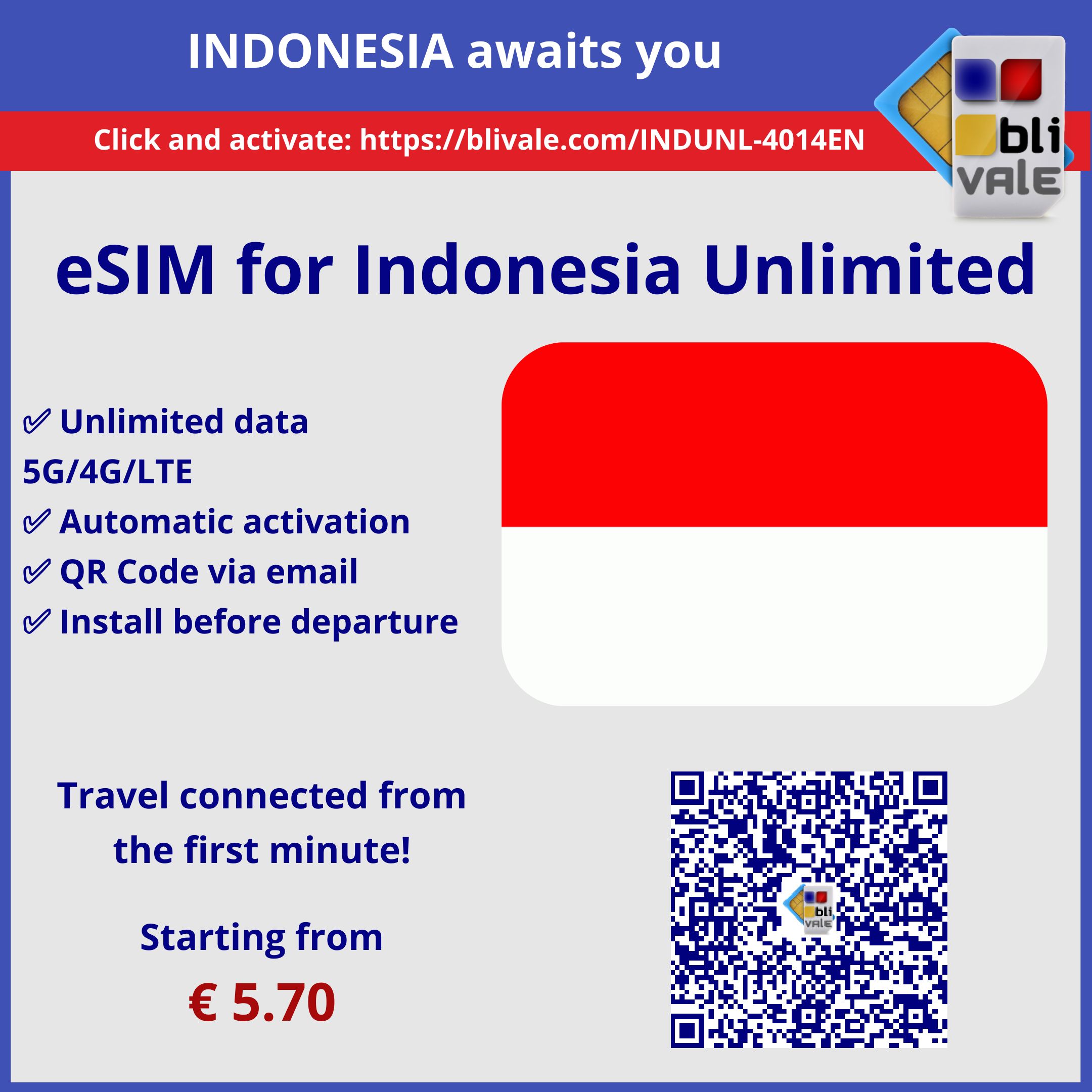 eSIM for Indonesia Unlimited